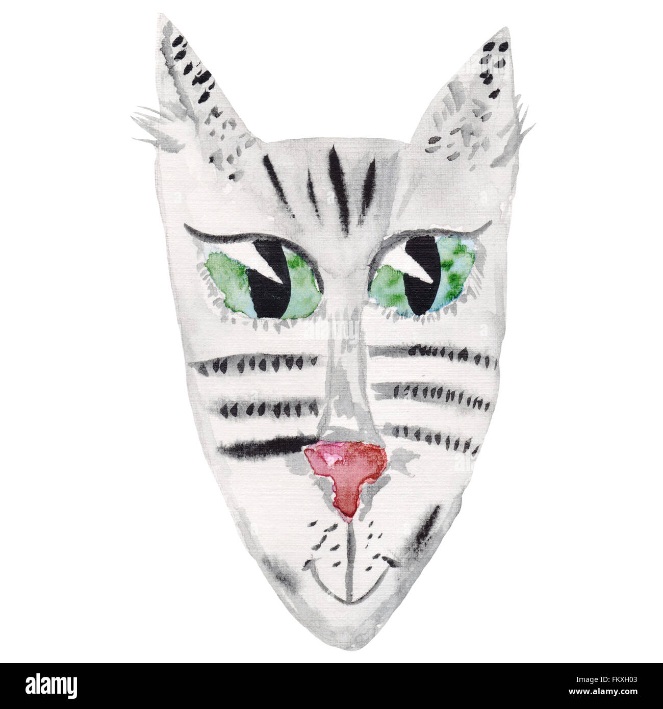 Vintage cat head painting Cut Out Stock Images & Pictures - Alamy