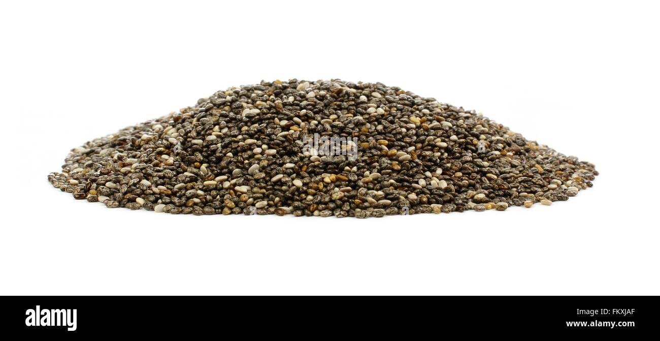 Pile of chia seeds isolated on a white background, side view Stock ...
