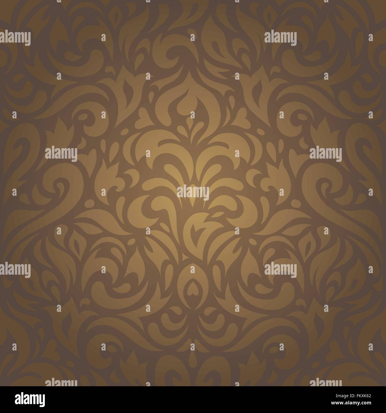 Floral brown vintage retro ornamental wallpaper background design Stock ...