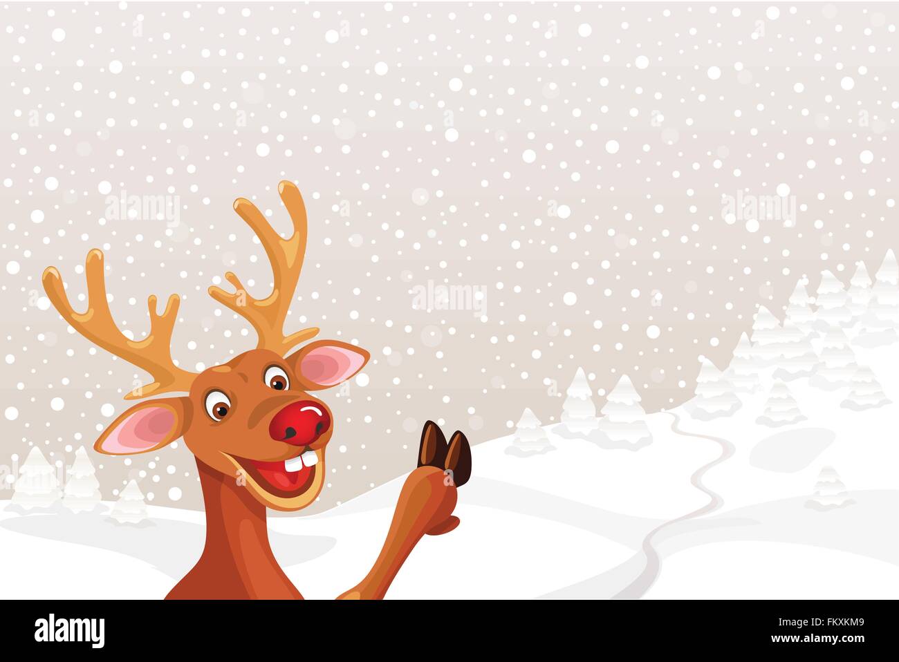 Cartoon illustration rudolph red nose hi-res stock photography and ...