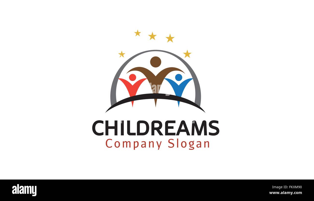 Colorful People Children Logo Vector symbol Design Illustration Stock ...