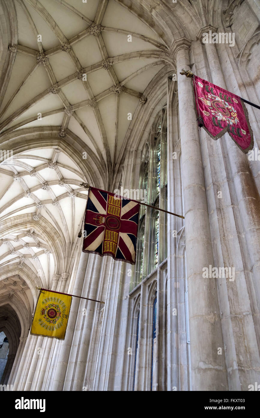 Flags in Winchester Cathedral Stock Photo - Alamy