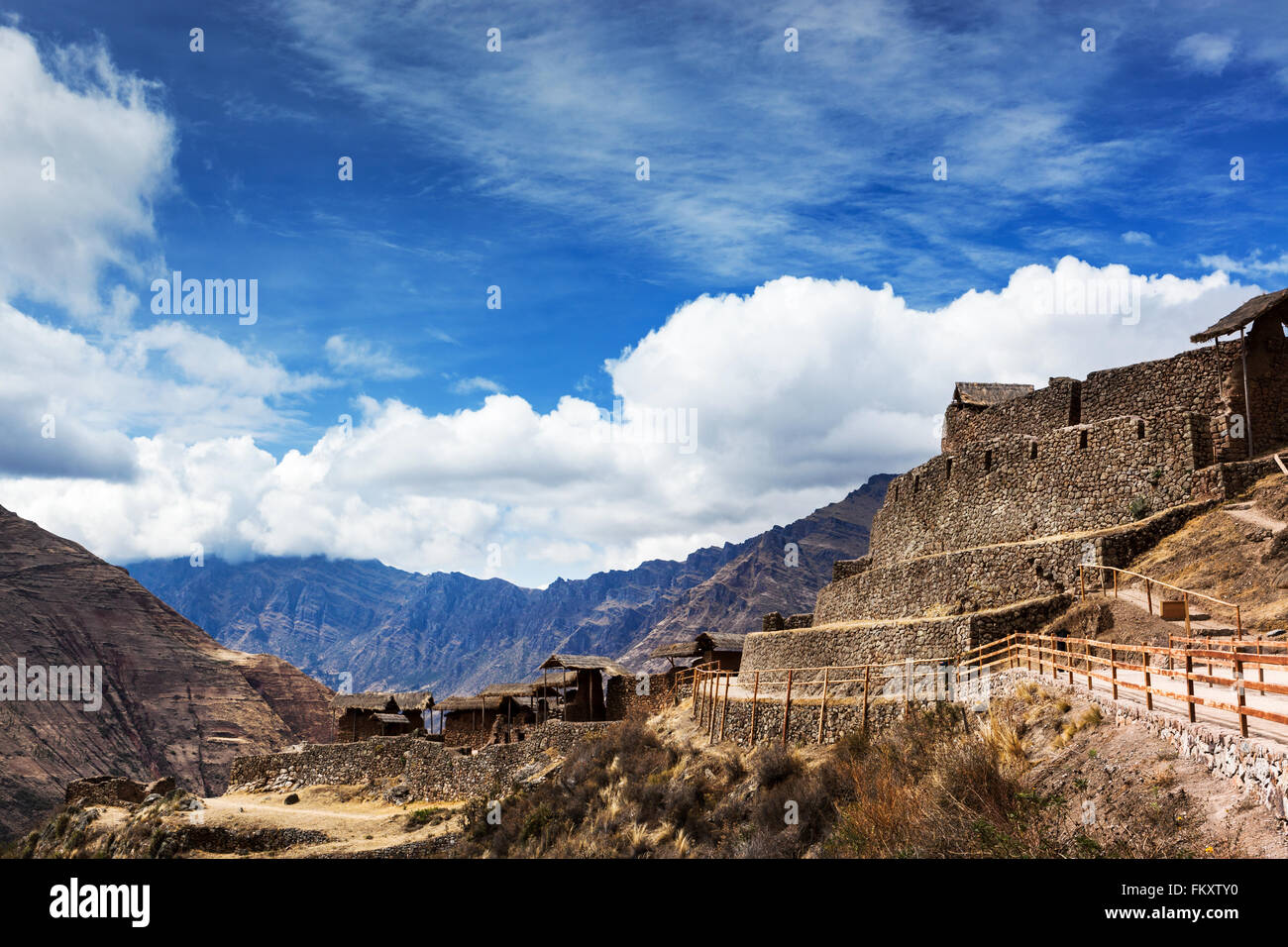 Inca old fortress in the mountains Stock Photo - Alamy
