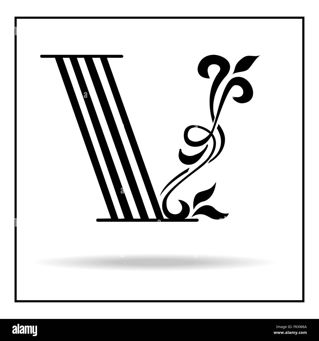 V leaves logo Black and White Stock Photos & Images - Alamy