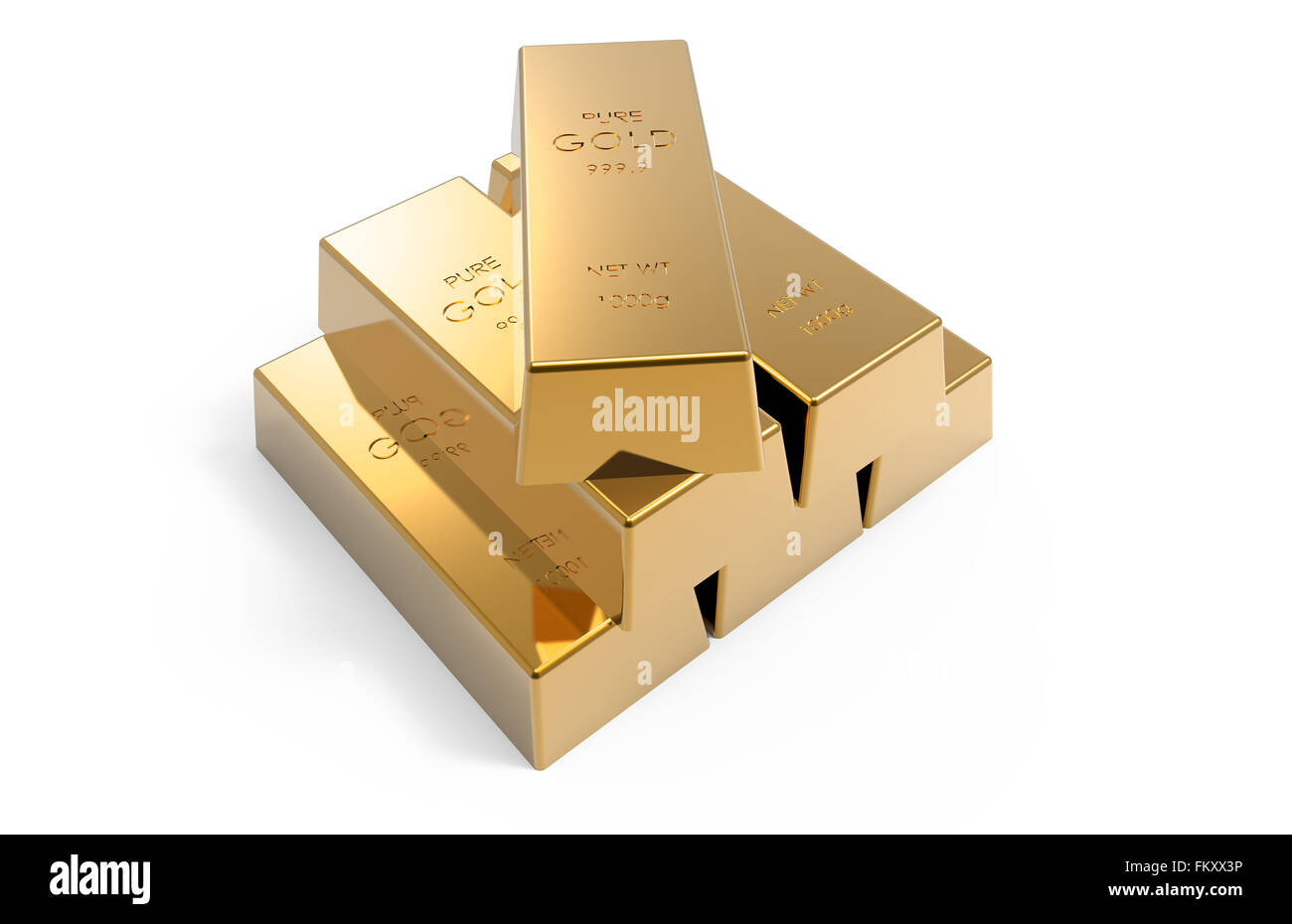 Set of gold bars isolated on white background Stock Photo - Alamy