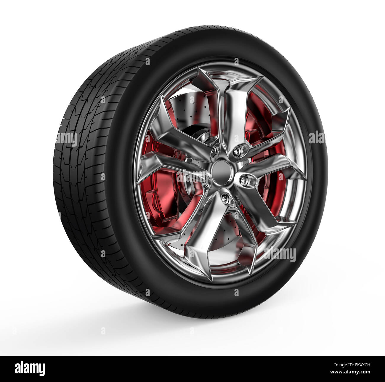 Car wheel isolated on a white background Stock Photo - Alamy