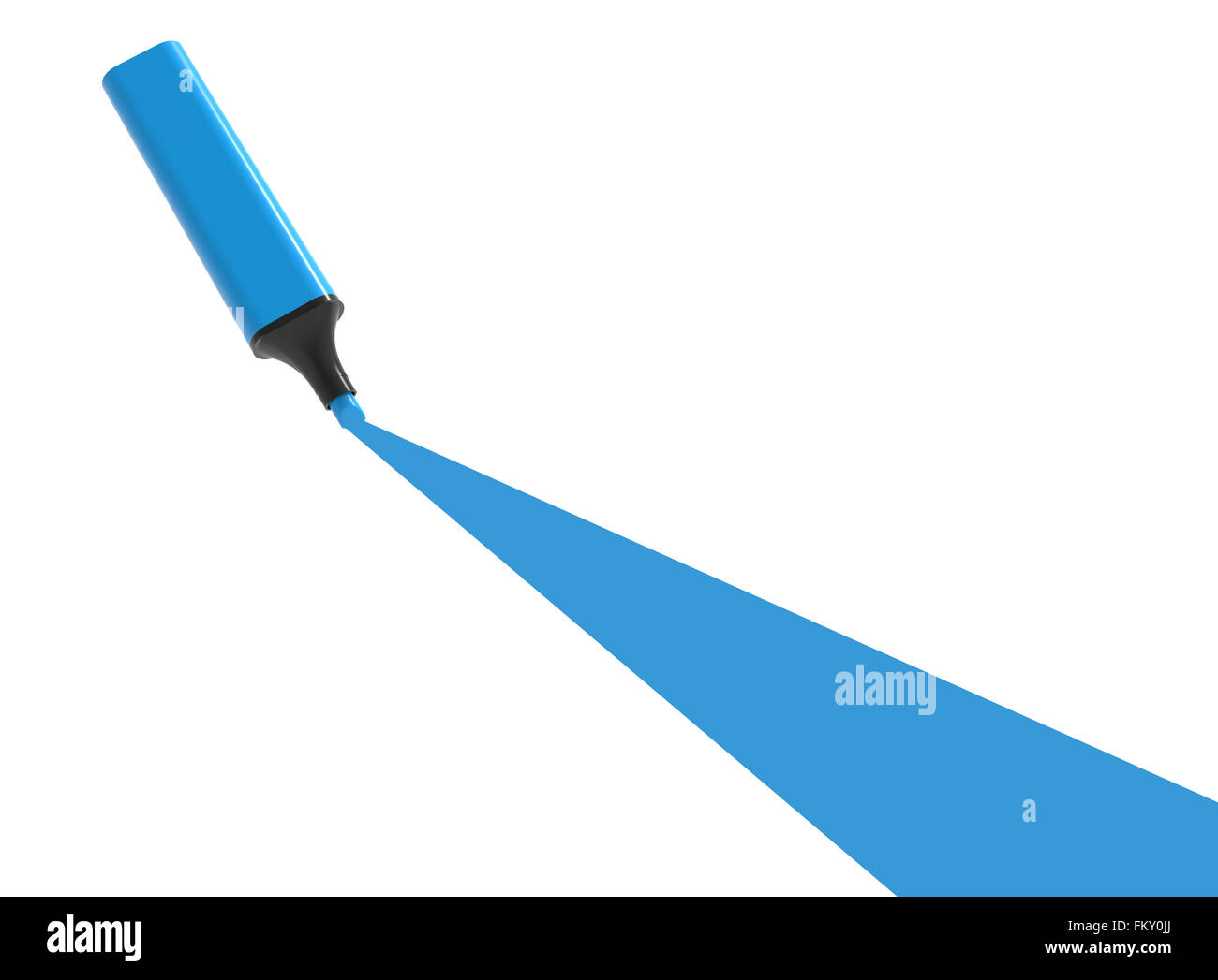 Blue highlighter with underline isolated on a white background Stock ...