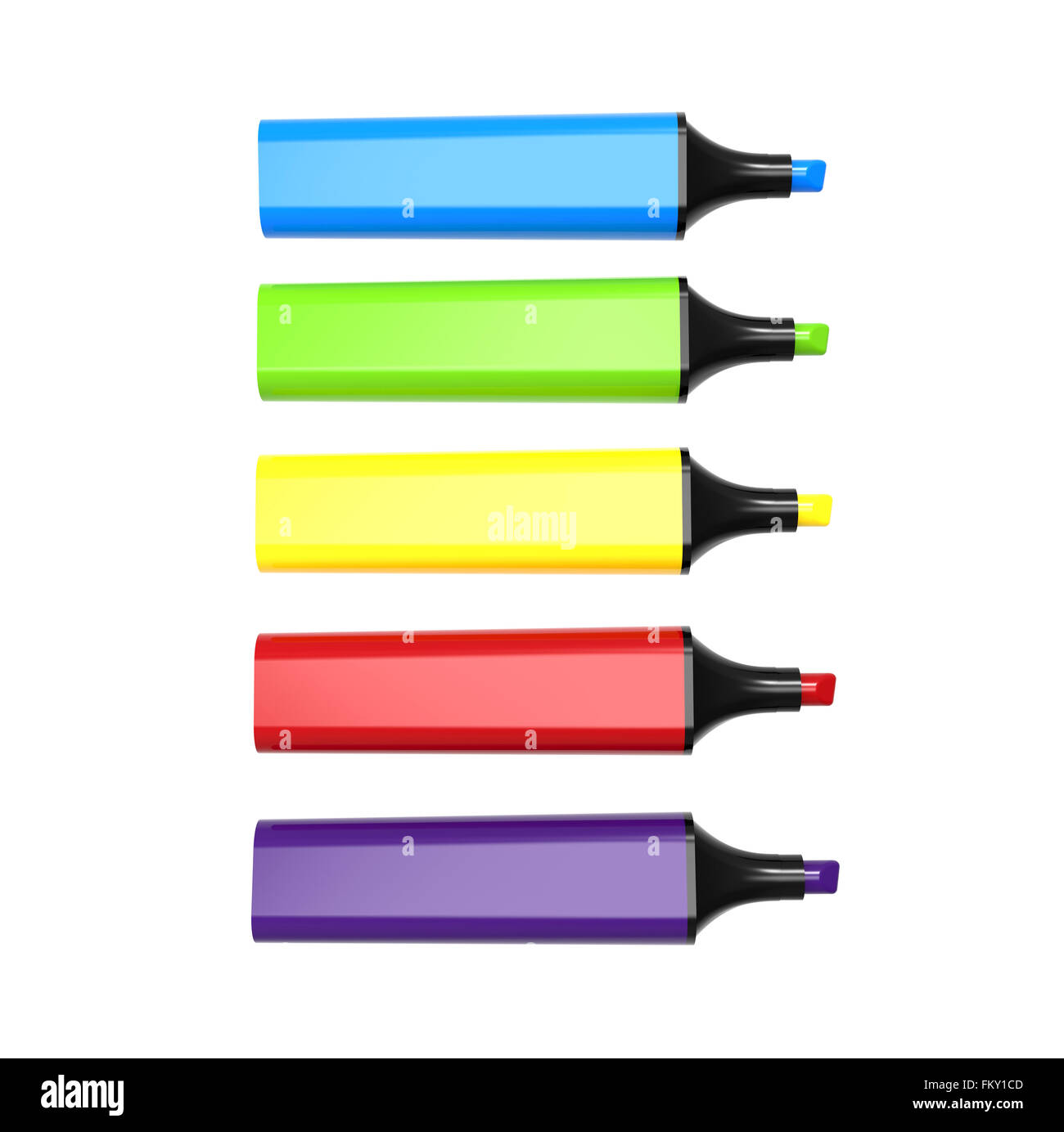 Colorful highlighters isolated on a white background Stock Photo - Alamy