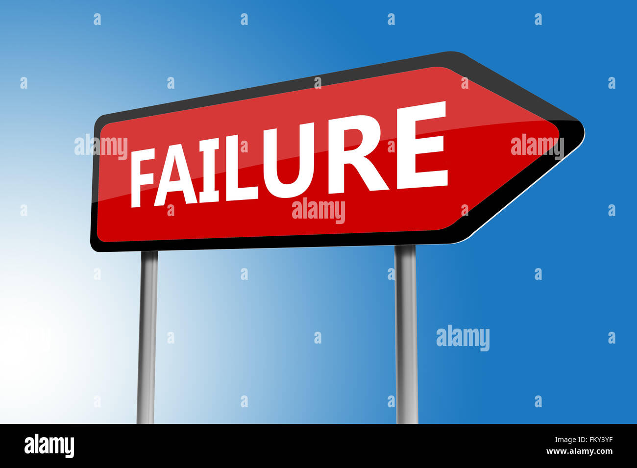 Illustration of failure directions sign on a blue sky Stock Photo - Alamy