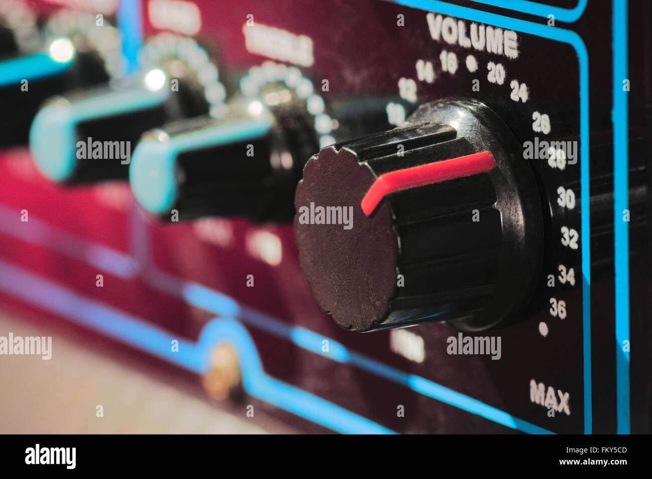 volume tuner on sound amplifier Stock Photo - Alamy
