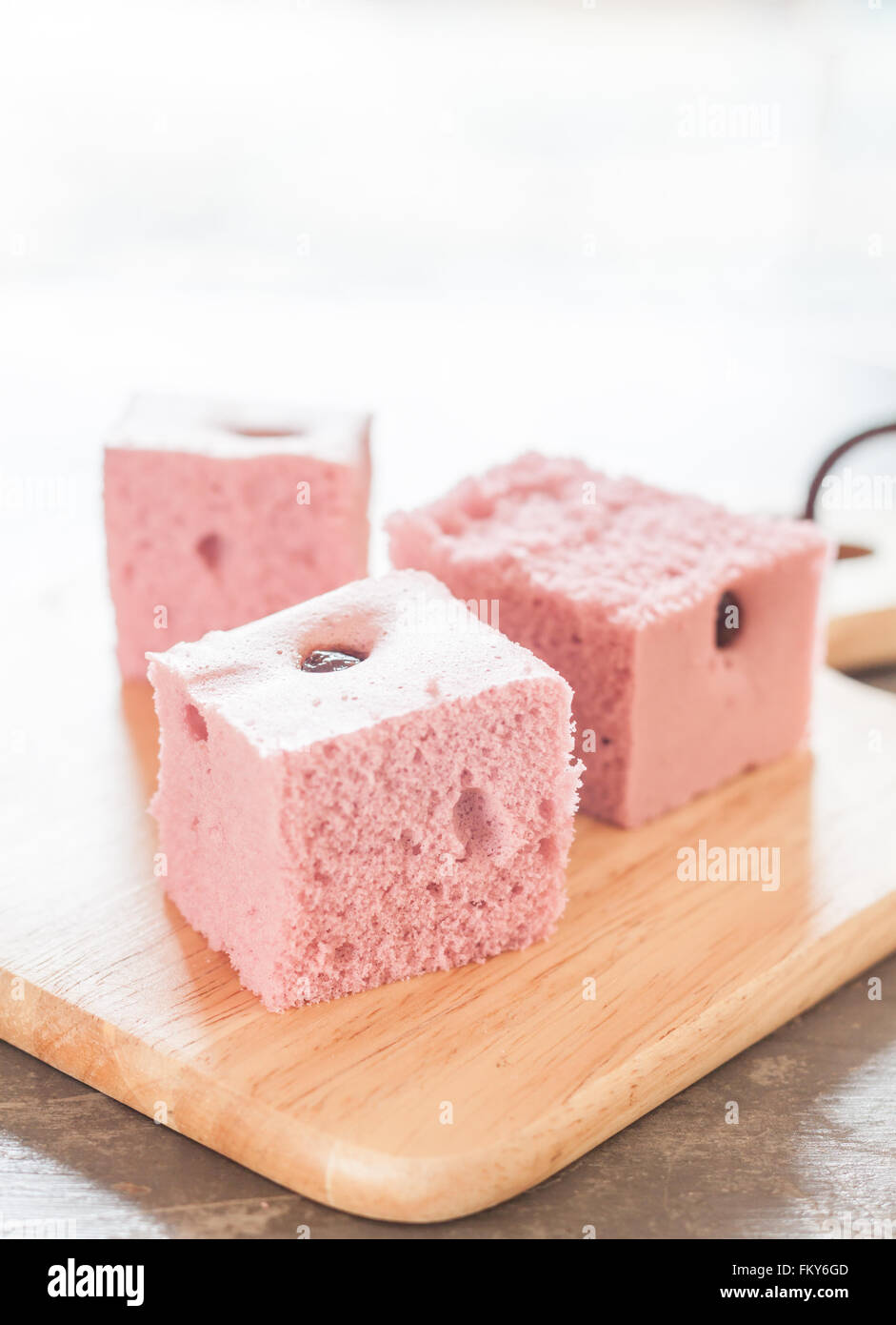 Steamed cake on wooden plate, stock photo Stock Photo - Alamy