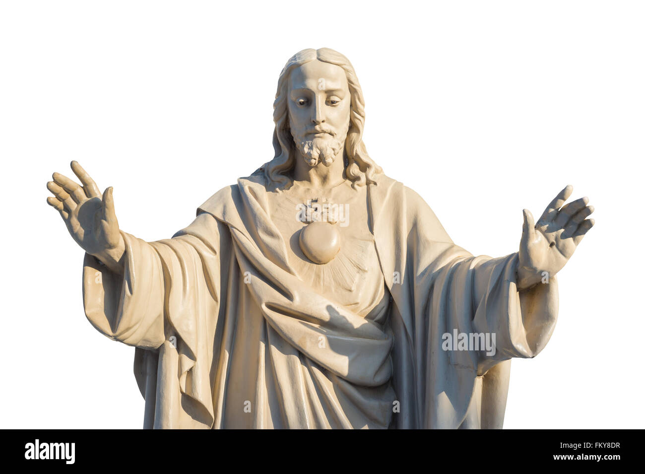 Jesus Christ Statue isolated over white background Stock Photo - Alamy