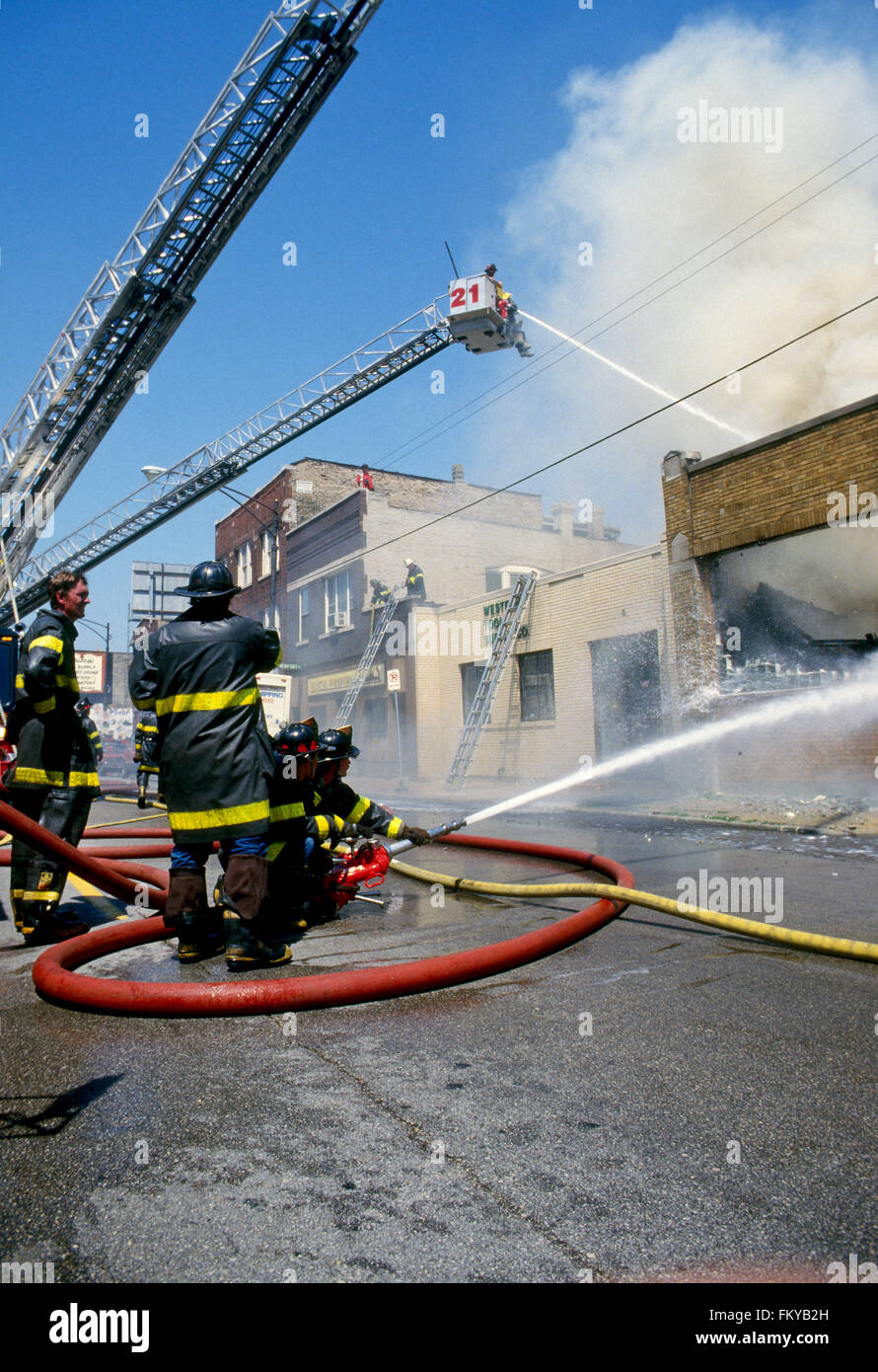 Chicago, Illinois 8-1-1988 A multiple alarm fire whipped thru the Lanna ...
