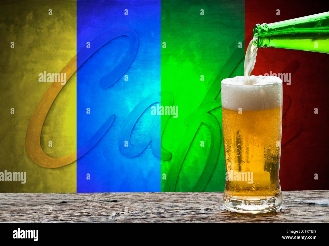 Enjoy beer in cafe Stock Photo - Alamy