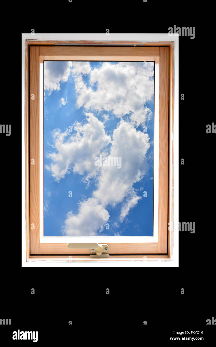Blue window to blue sky hi-res stock photography and images - Alamy