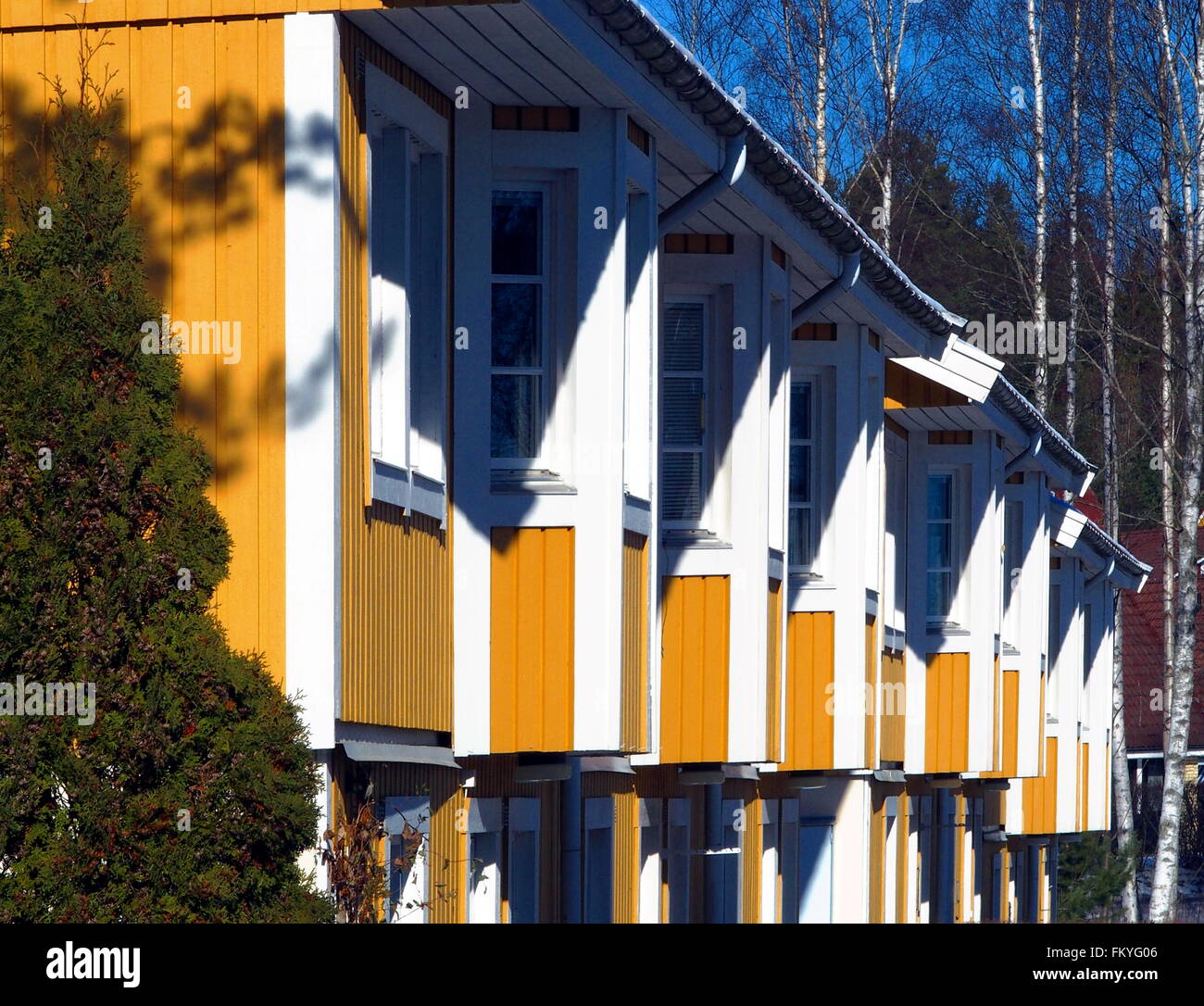 Row of swedish houses hi-res stock photography and images - Alamy