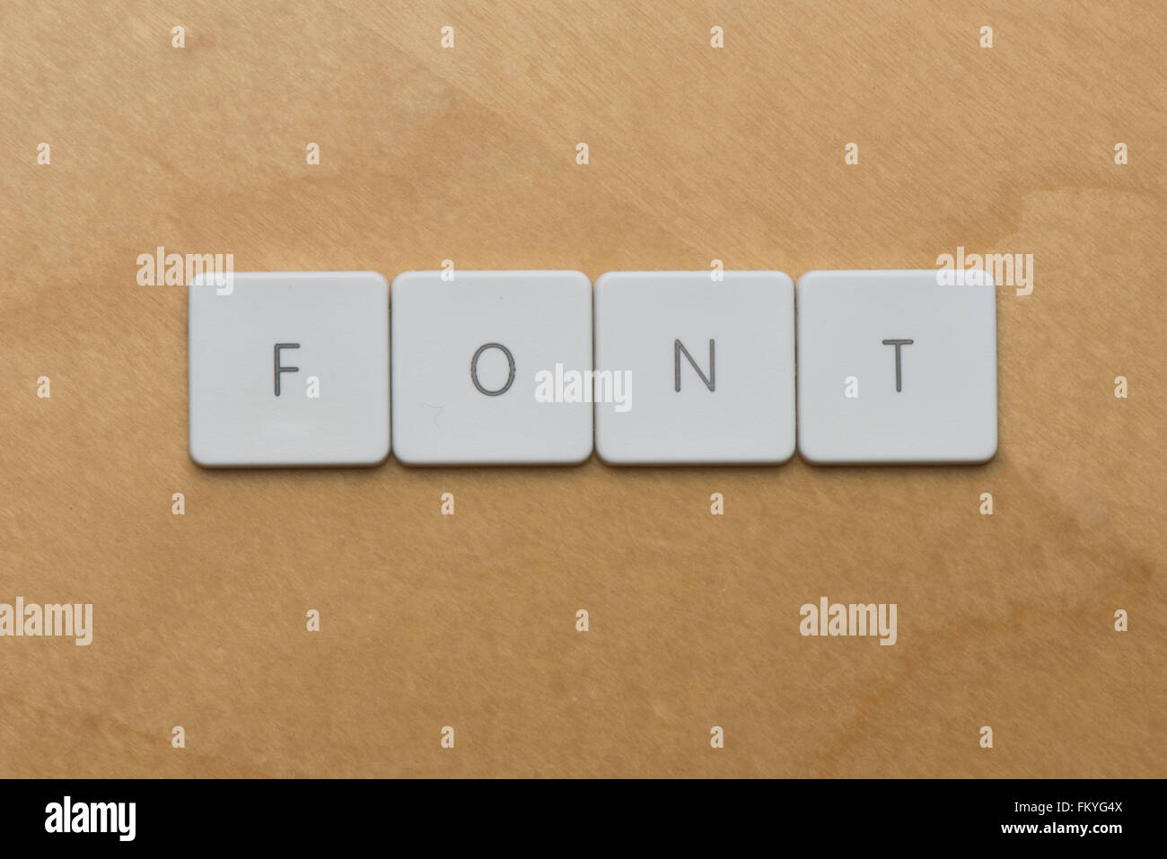 Keyboard letters spell the word font Stock Photo - Alamy