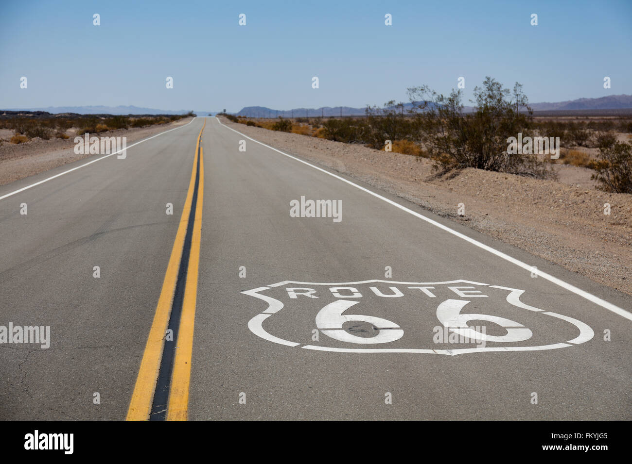 Road Route 66 near Needles, Mojave Desert, California, USA Stock Photo ...