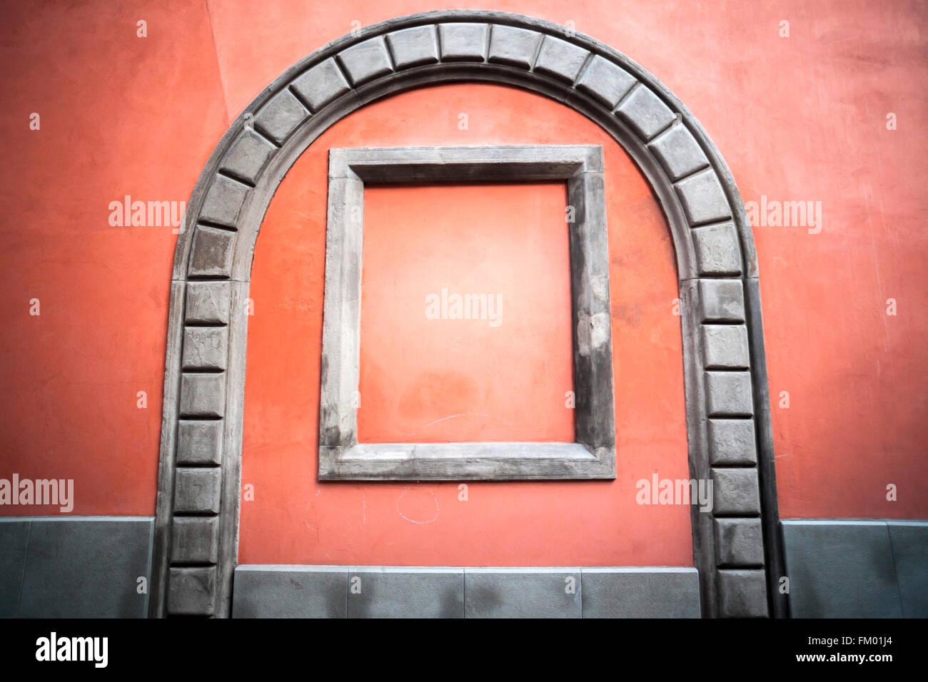 Arch and rectangle in wall, Città Alta, Bergamo,Lombardy,Italy Stock ...