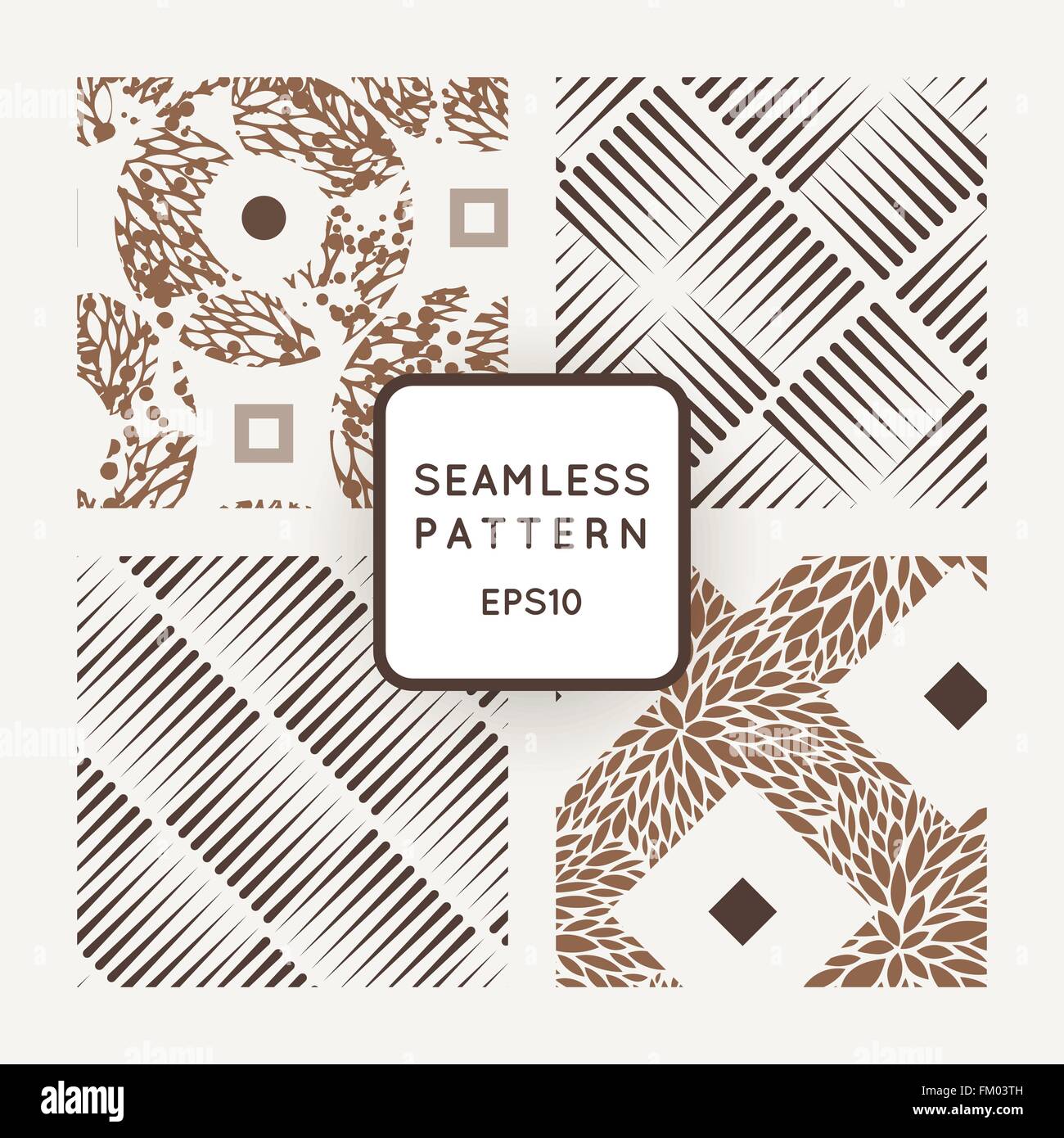 Set of vector seamless geometric and floral patterns Stock Vector Image ...
