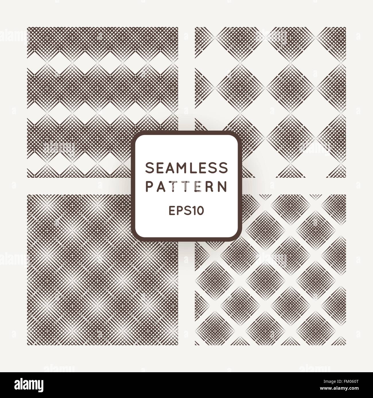 Vector set of seamless geometric patterns of mesh plates Stock Vector ...