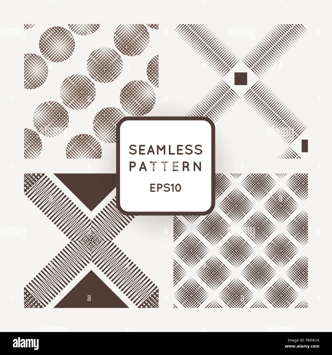 Vector set of seamless geometric patterns of lines in the style of ...