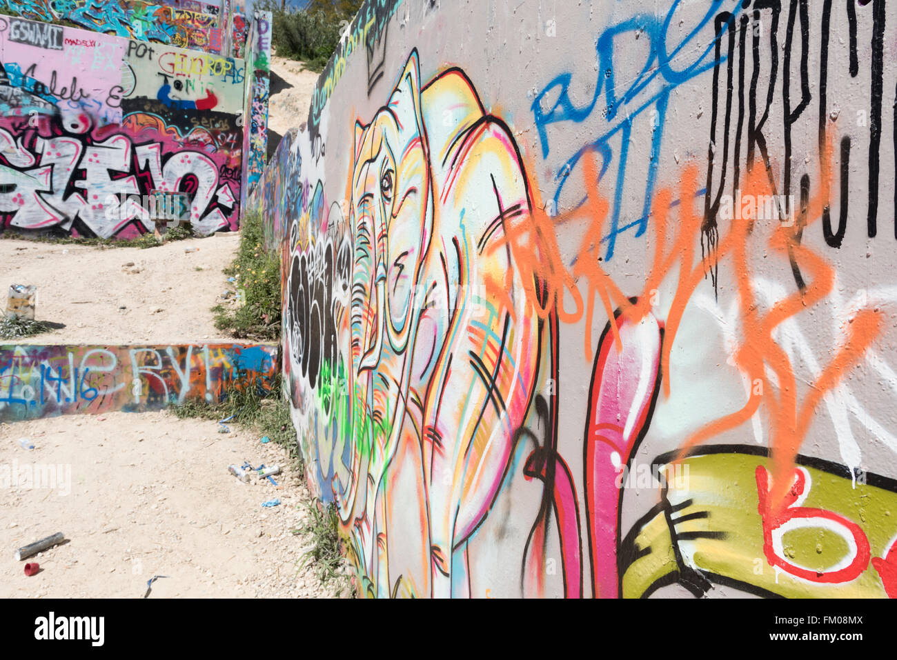 Austin Graffiti Park, Castle Hill, Austin, Texas, USA Stock Photo - Alamy