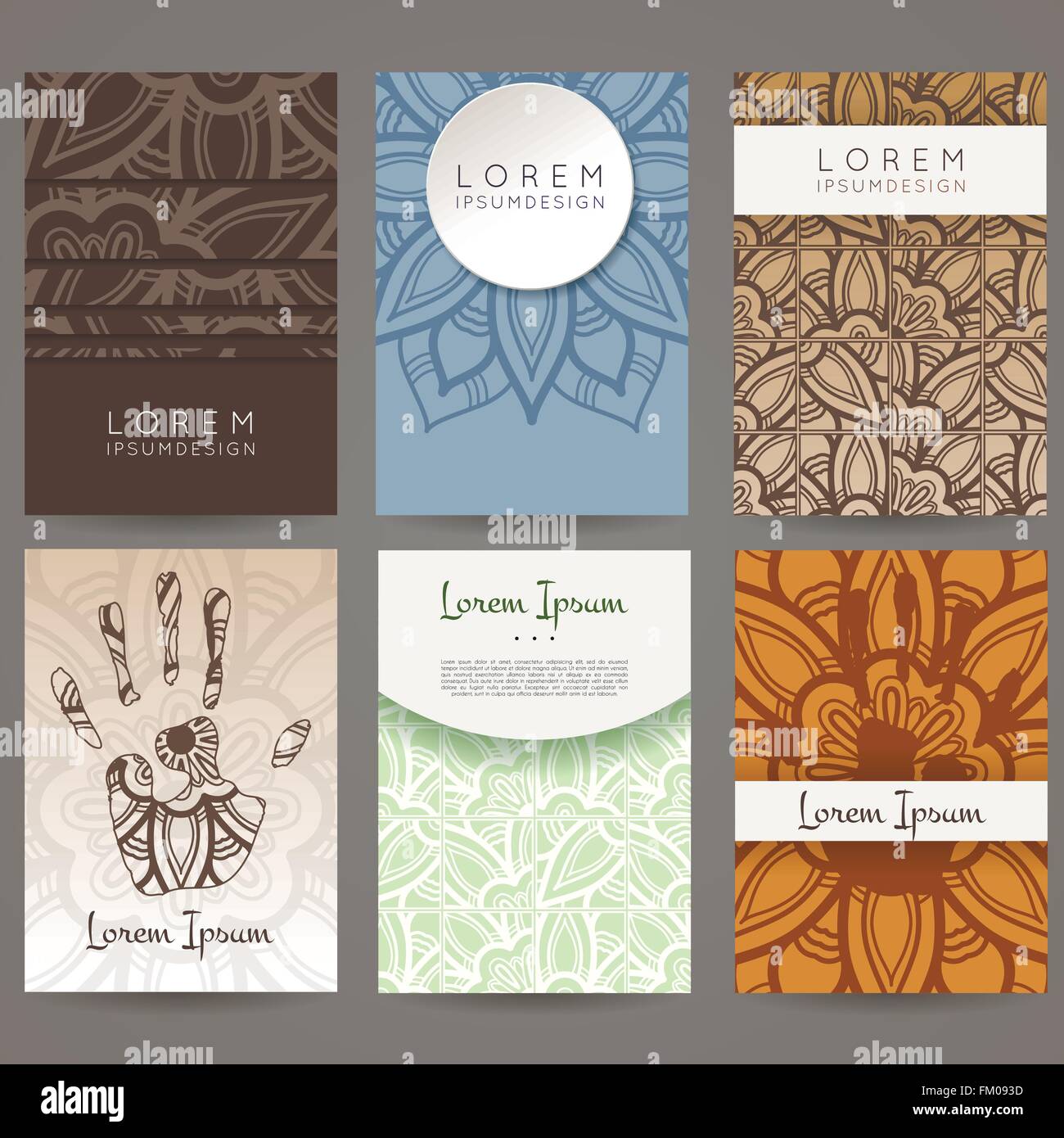 Set of vector design templates. Brochures in random colorful style ...