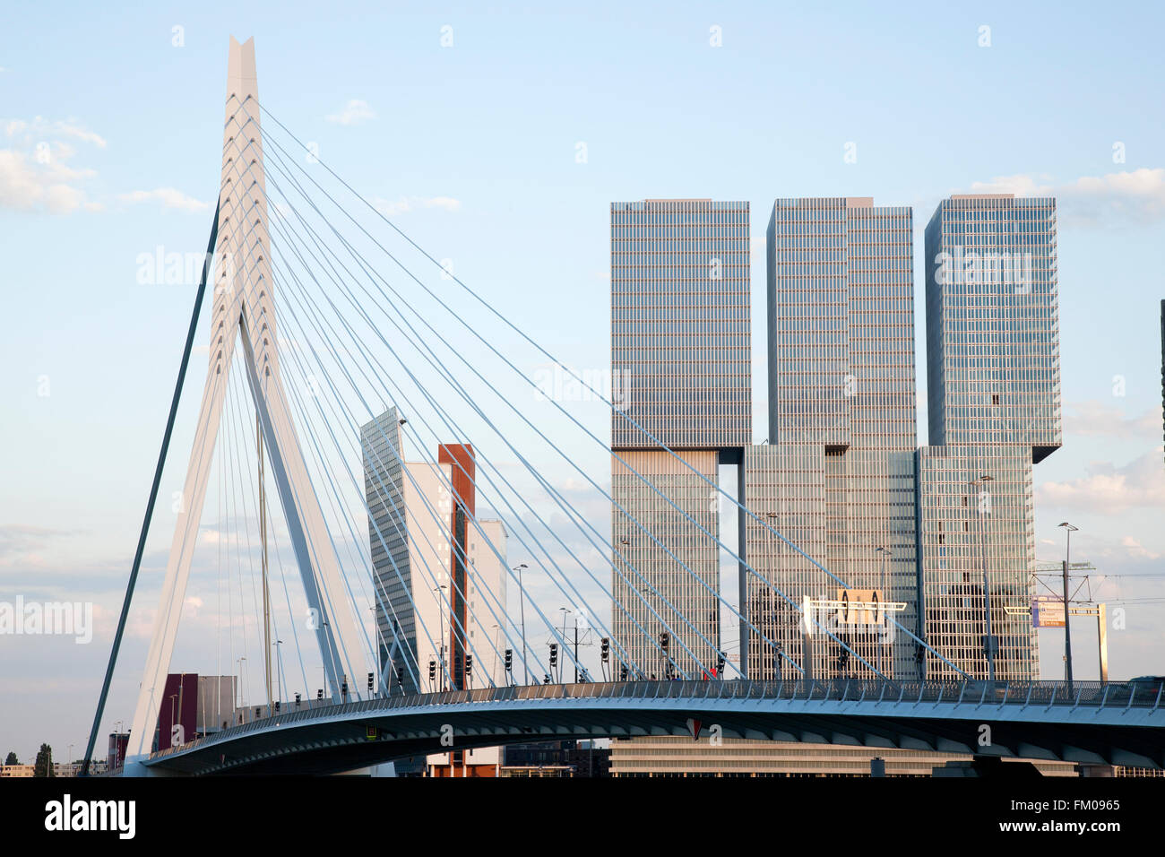 Erasmus Bridge - Erasmusbrug and de Rotterdam Building, Rotterdam ...