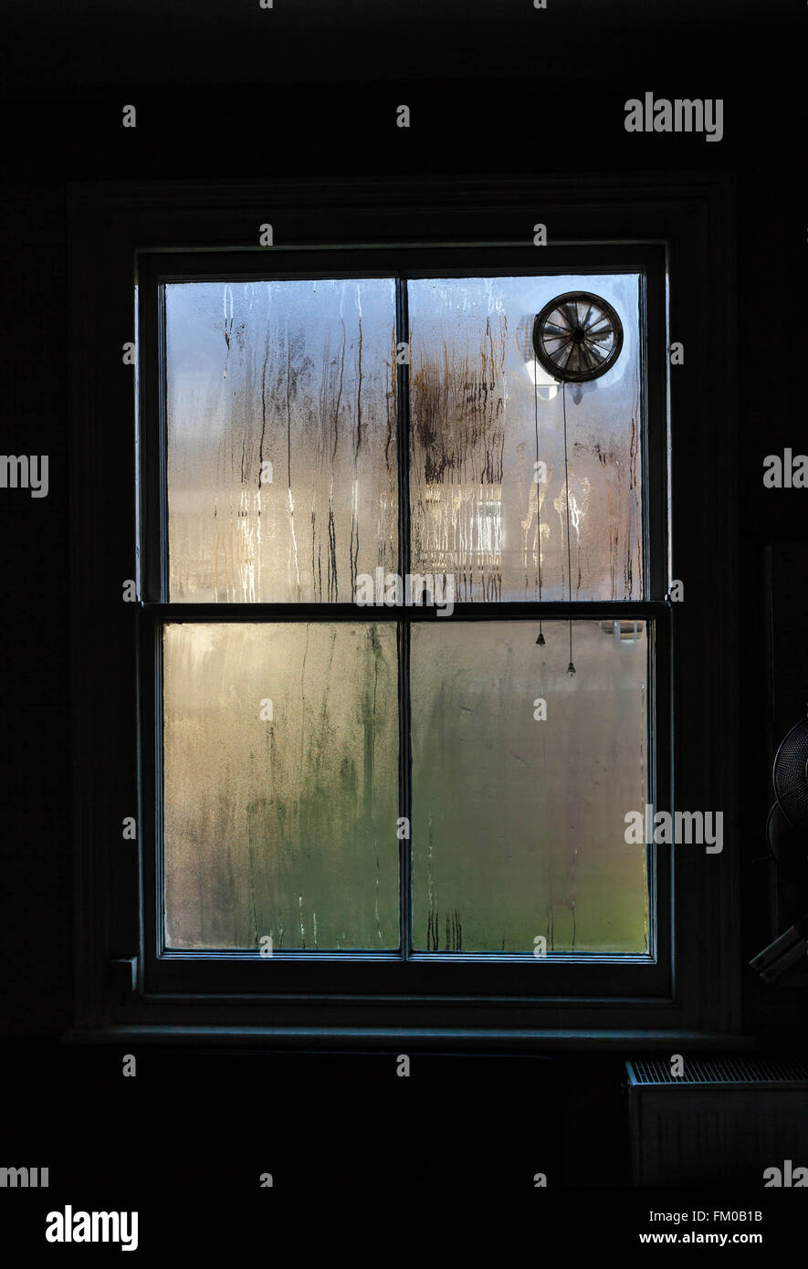 Window sweating with heavy condensation, England, UK Stock Photo - Alamy