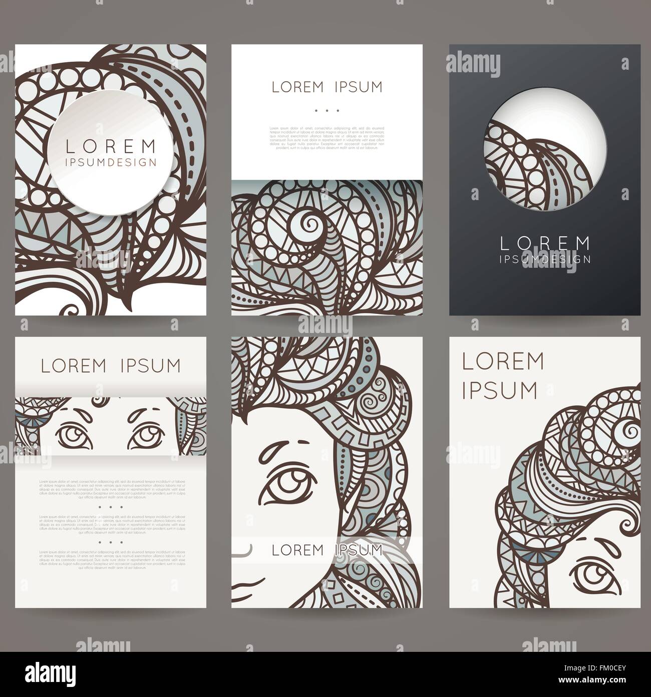 Set of vector design templates. Brochures in random colorful style ...
