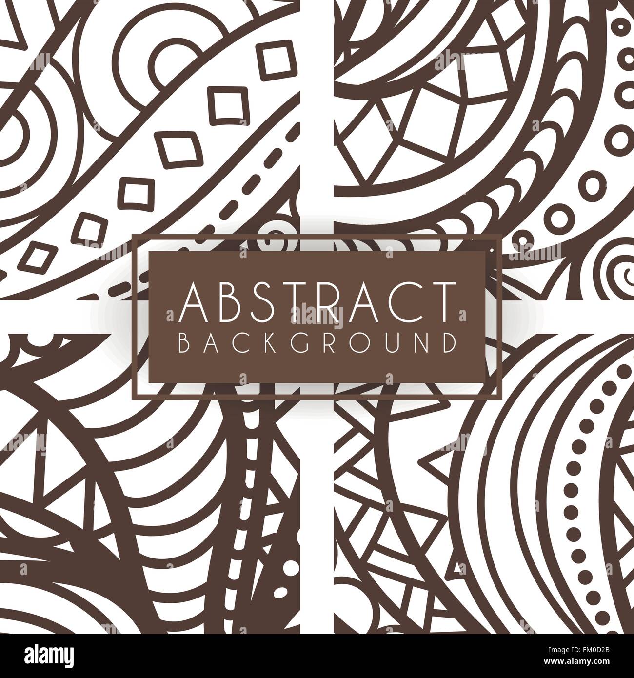 Set of four vector monochrome intricate patterns. Doodle. Zentangle ...