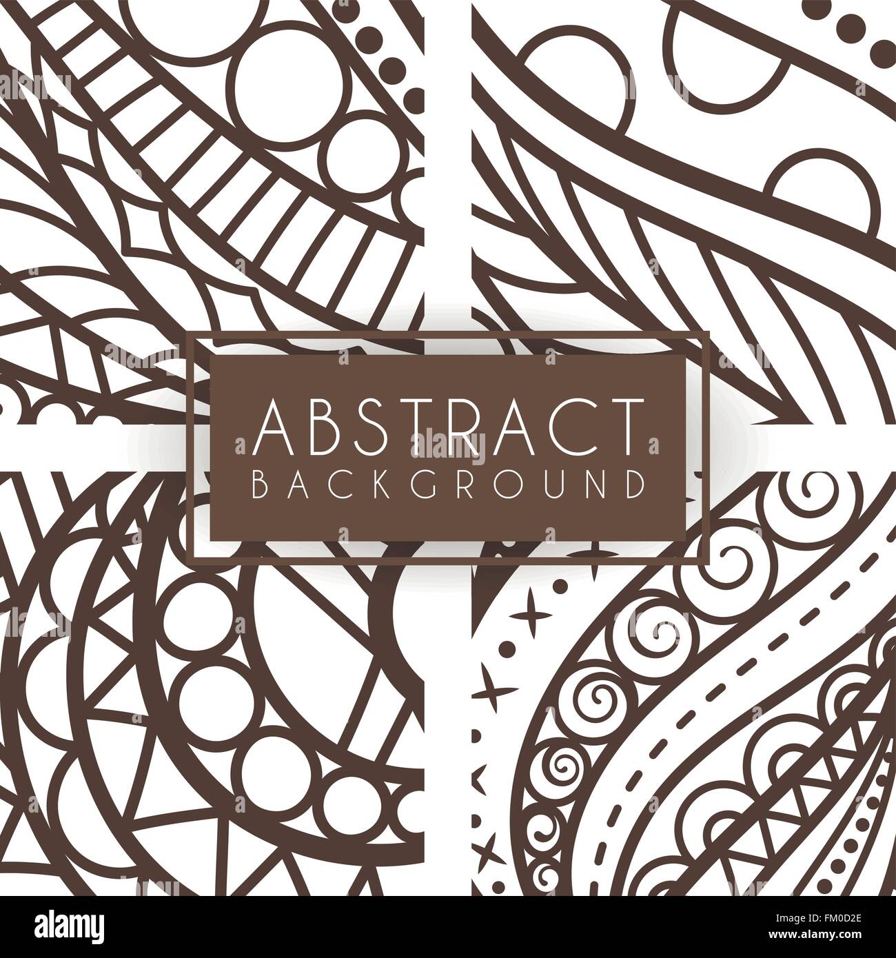 Set of four vector monochrome intricate patterns. Doodle. Zentangle ...