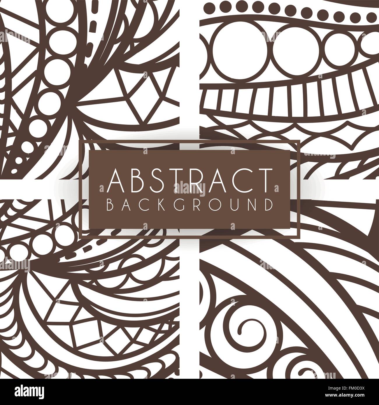 Set of four vector monochrome intricate patterns. Doodle. Zentangle ...