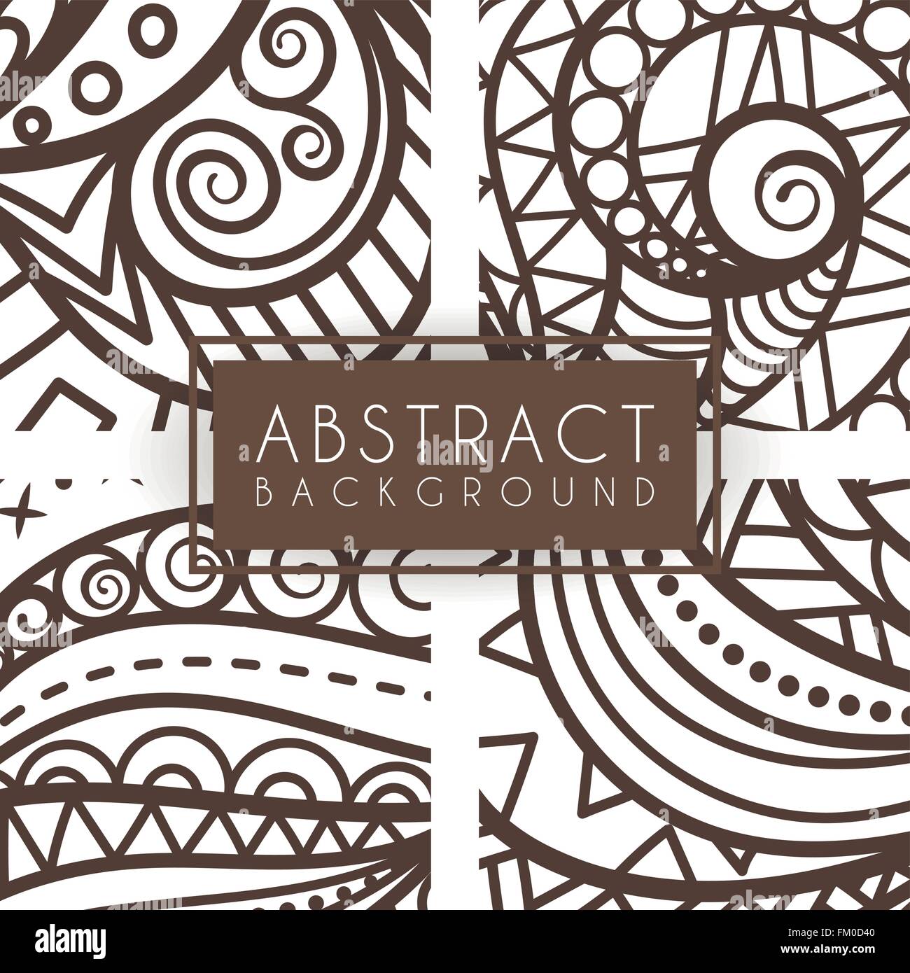 Set of four vector monochrome intricate patterns. Doodle. Zentangle ...