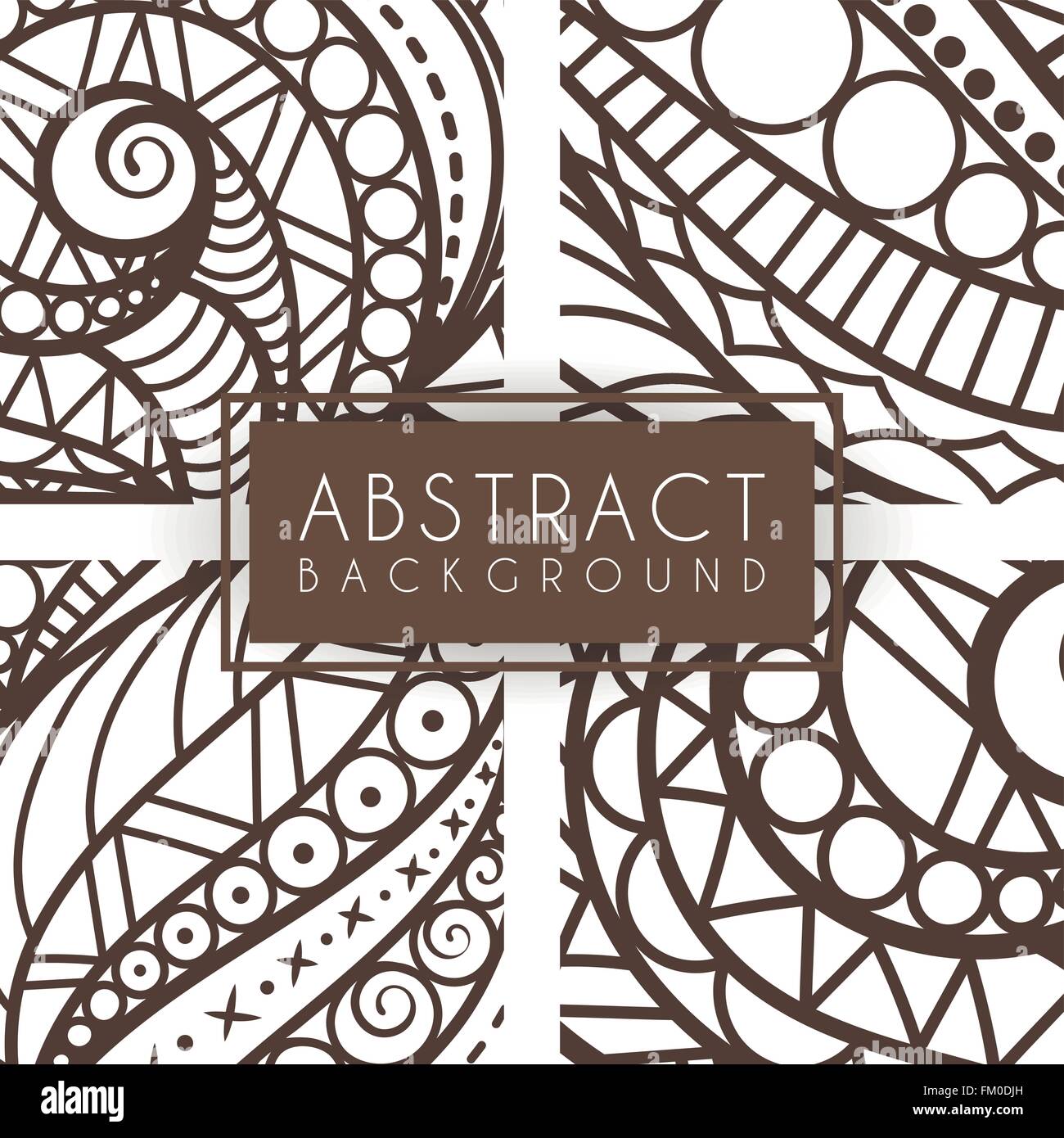 Set of four vector monochrome intricate patterns. Doodle. Zentangle ...