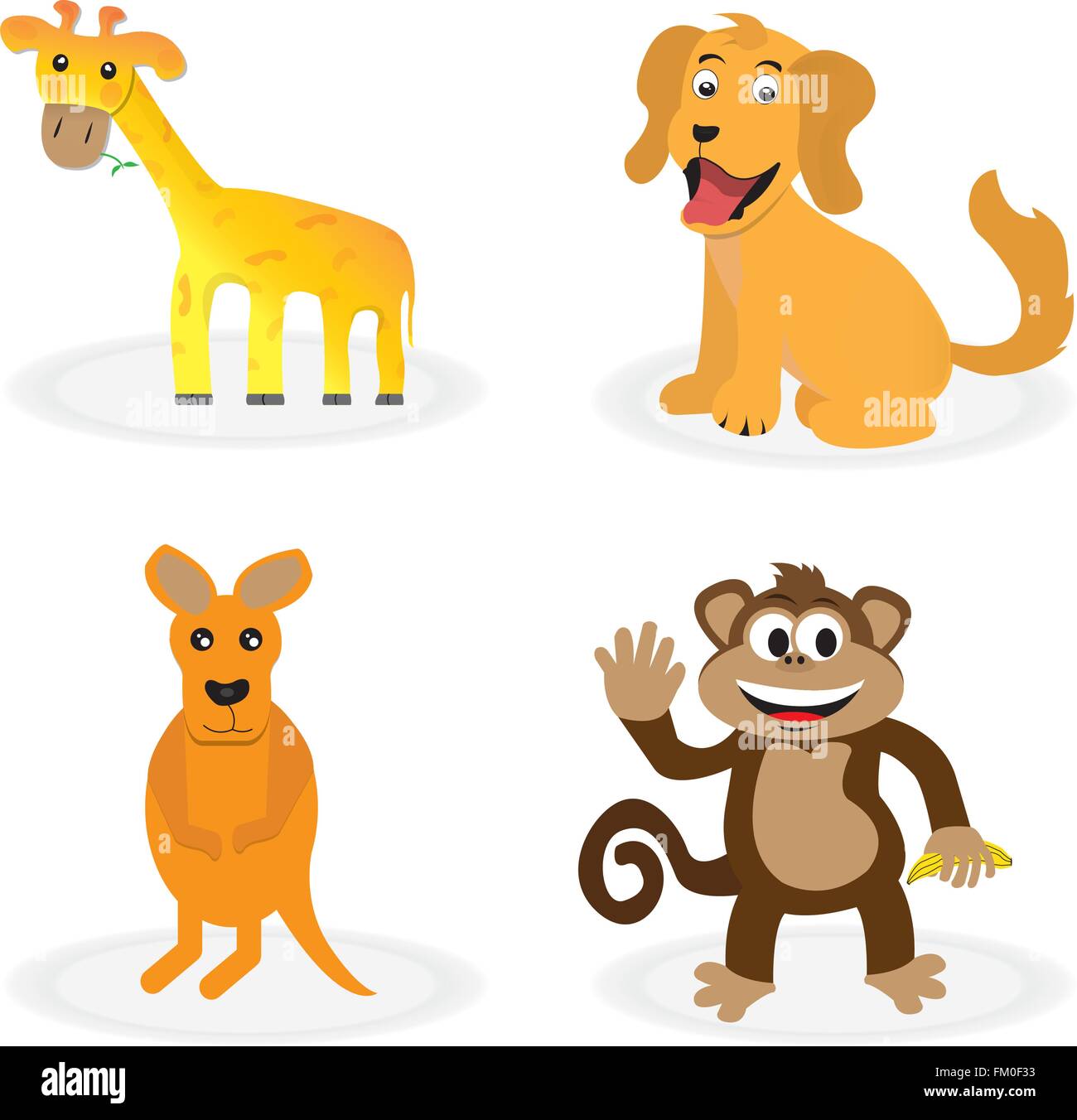 Set of cute animals on a white background Stock Vector Image & Art - Alamy