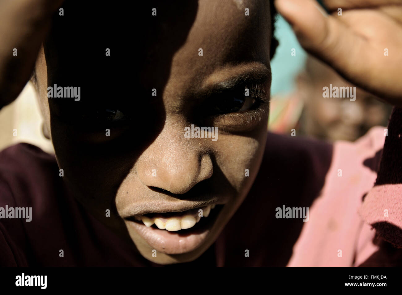 Close-up of a kid at the market of Addi Arkay, Amhara Region, Ethiopia ...