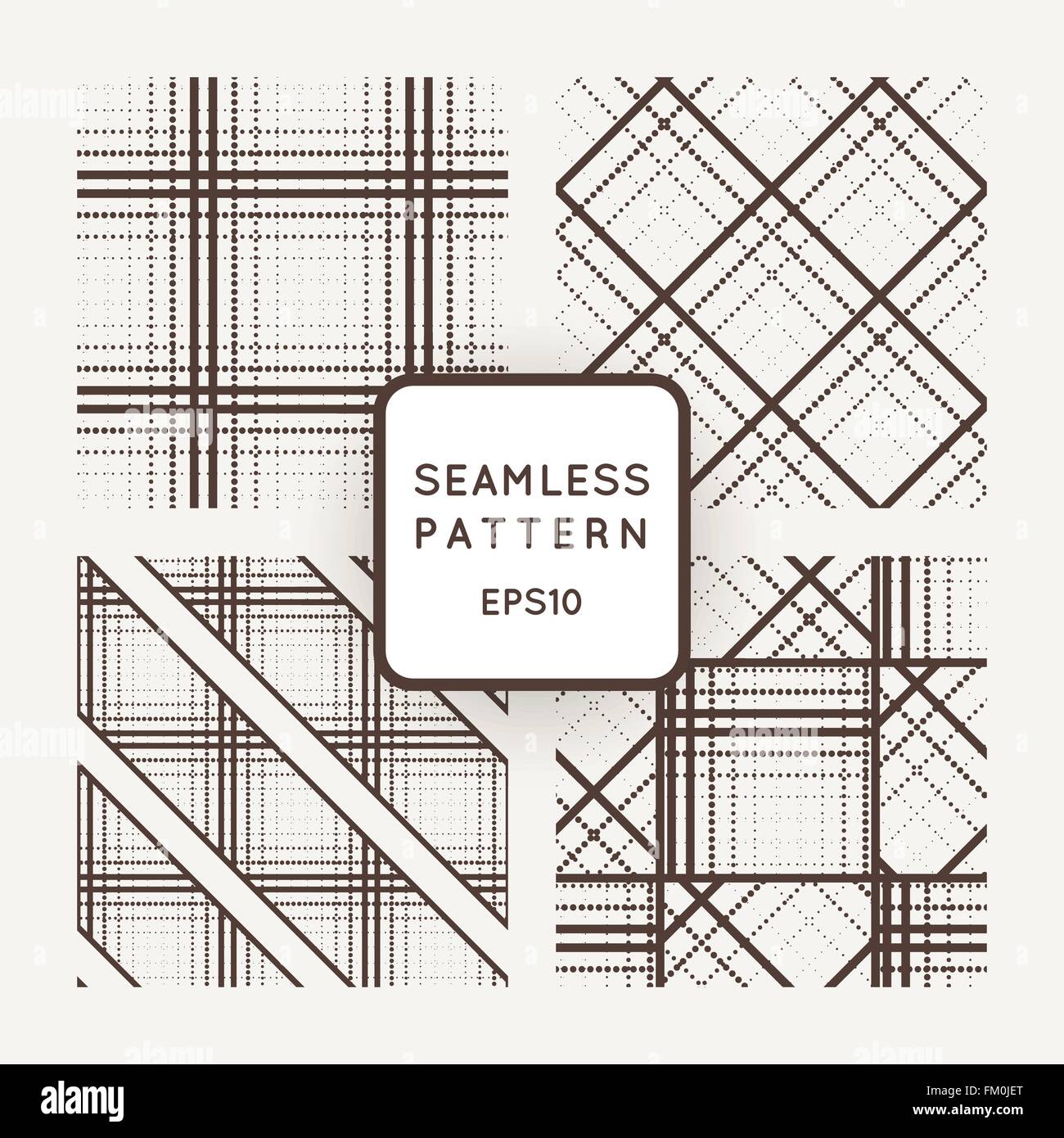 Vector set of seamless geometric patterns of lines and points Stock ...