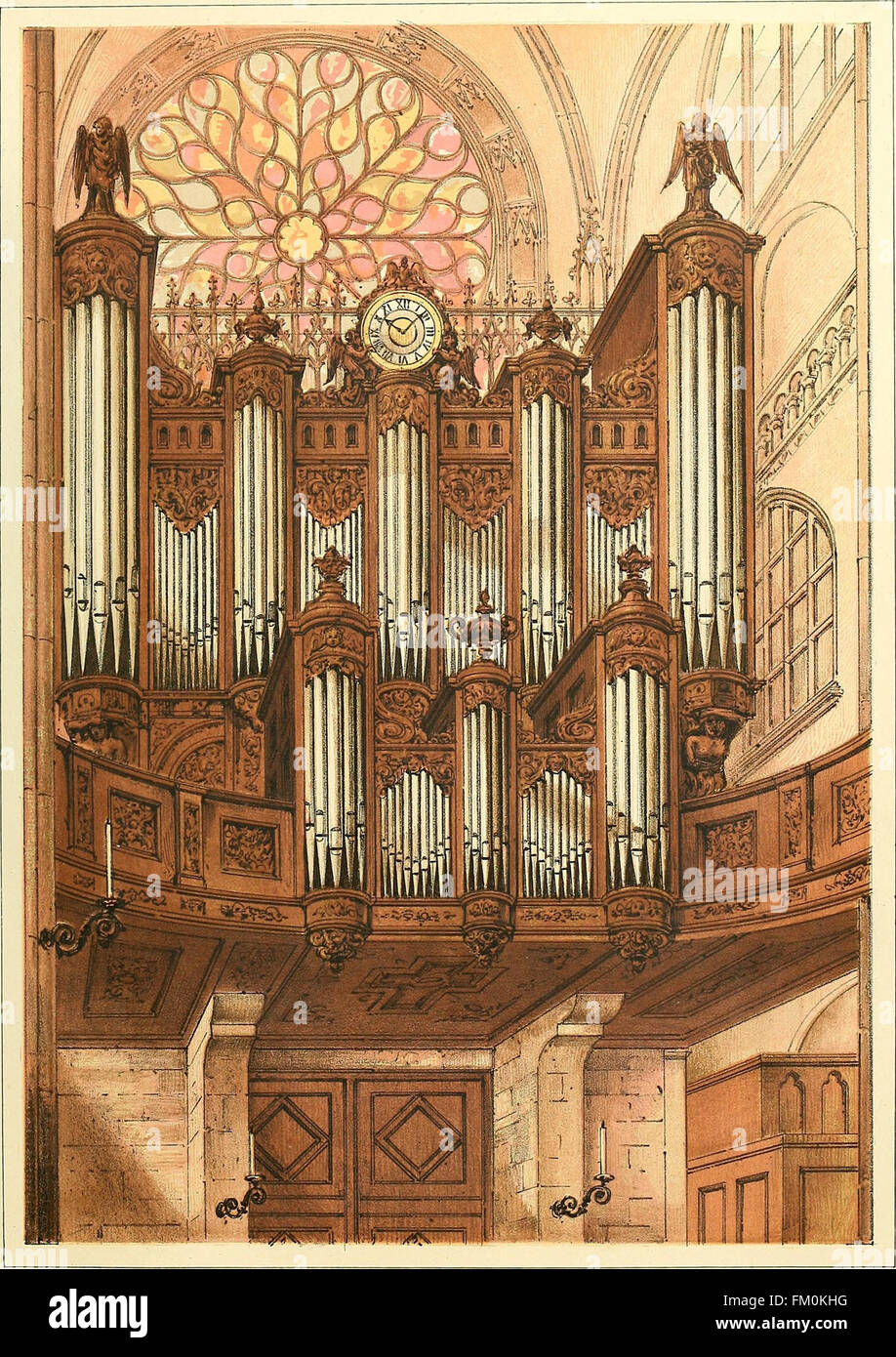 This illustrated book from 1877 provides detailed notes on organ cases ...