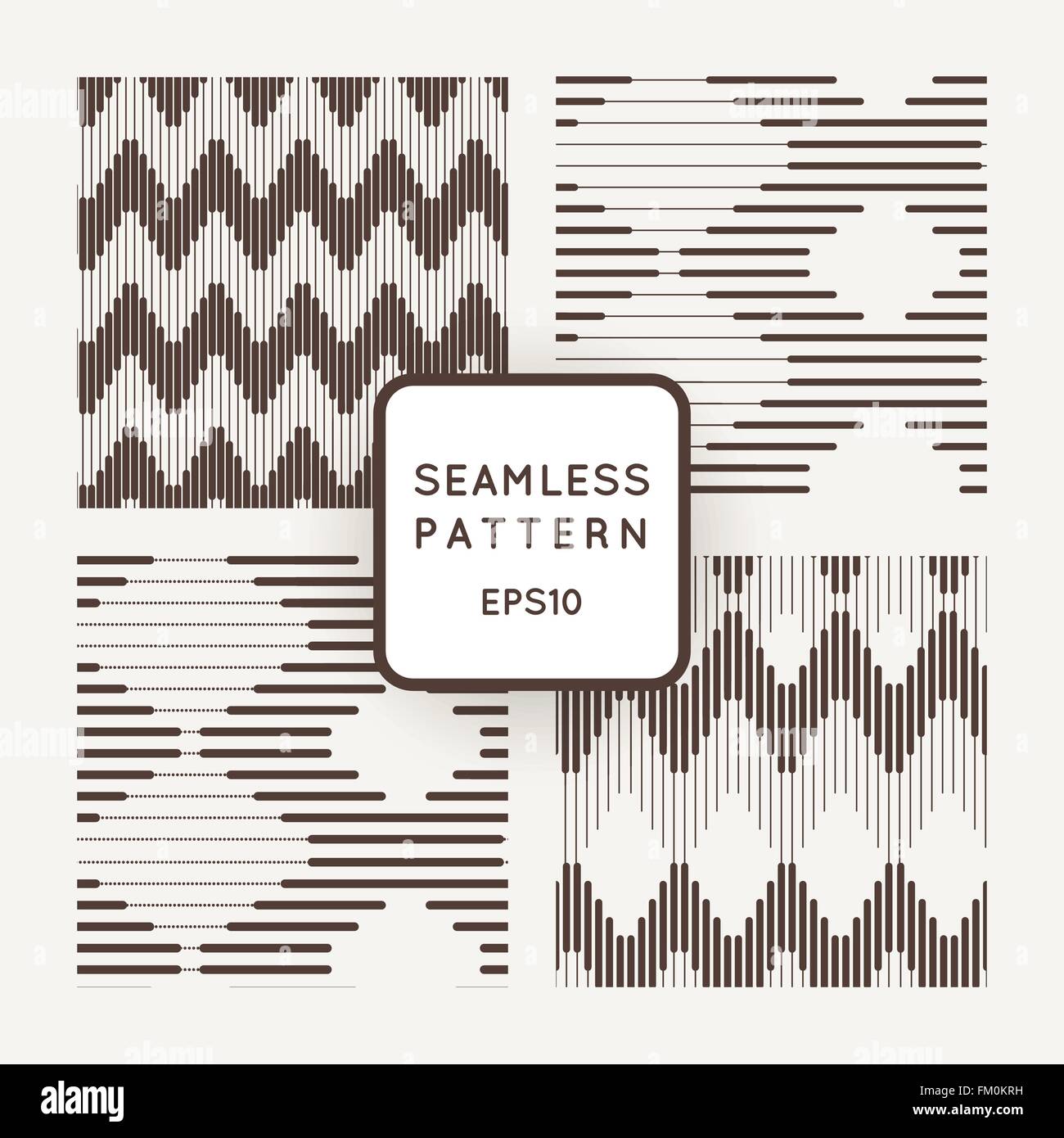 Set of vector seamless pattern with zigzags of parallel lines of ...