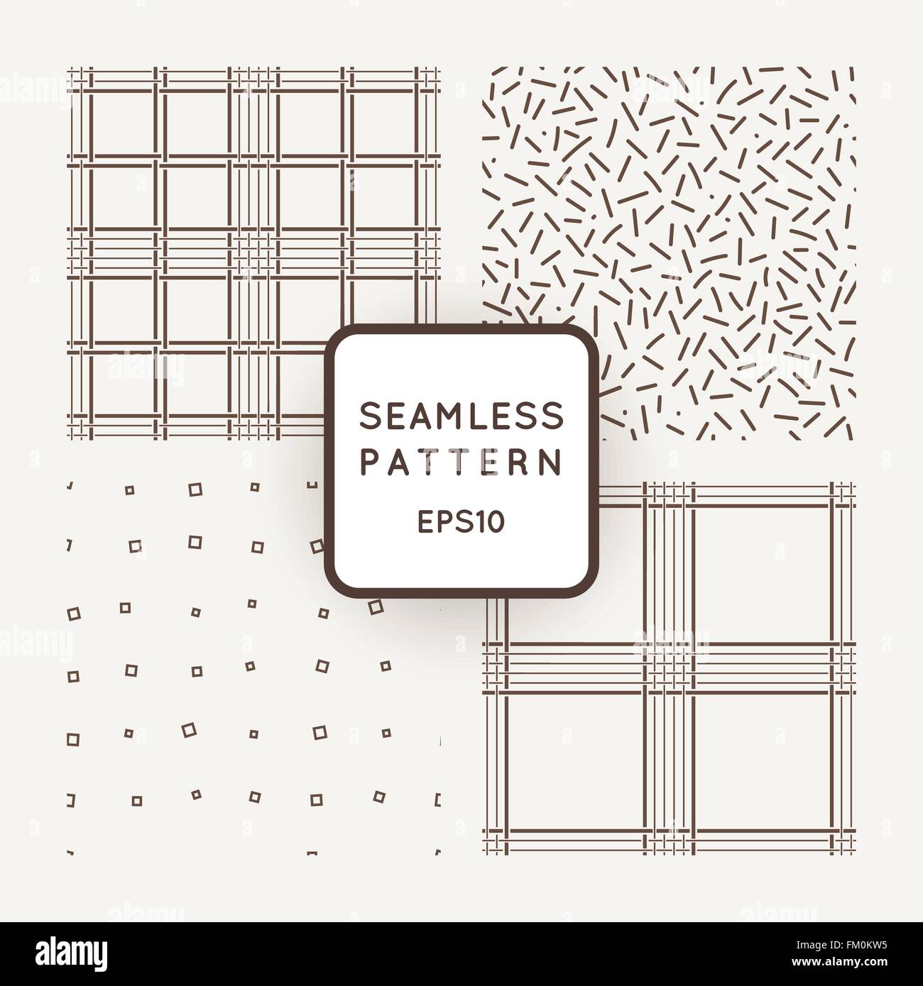 Set of vector seamless pattern of intersecting lines, chips and ...