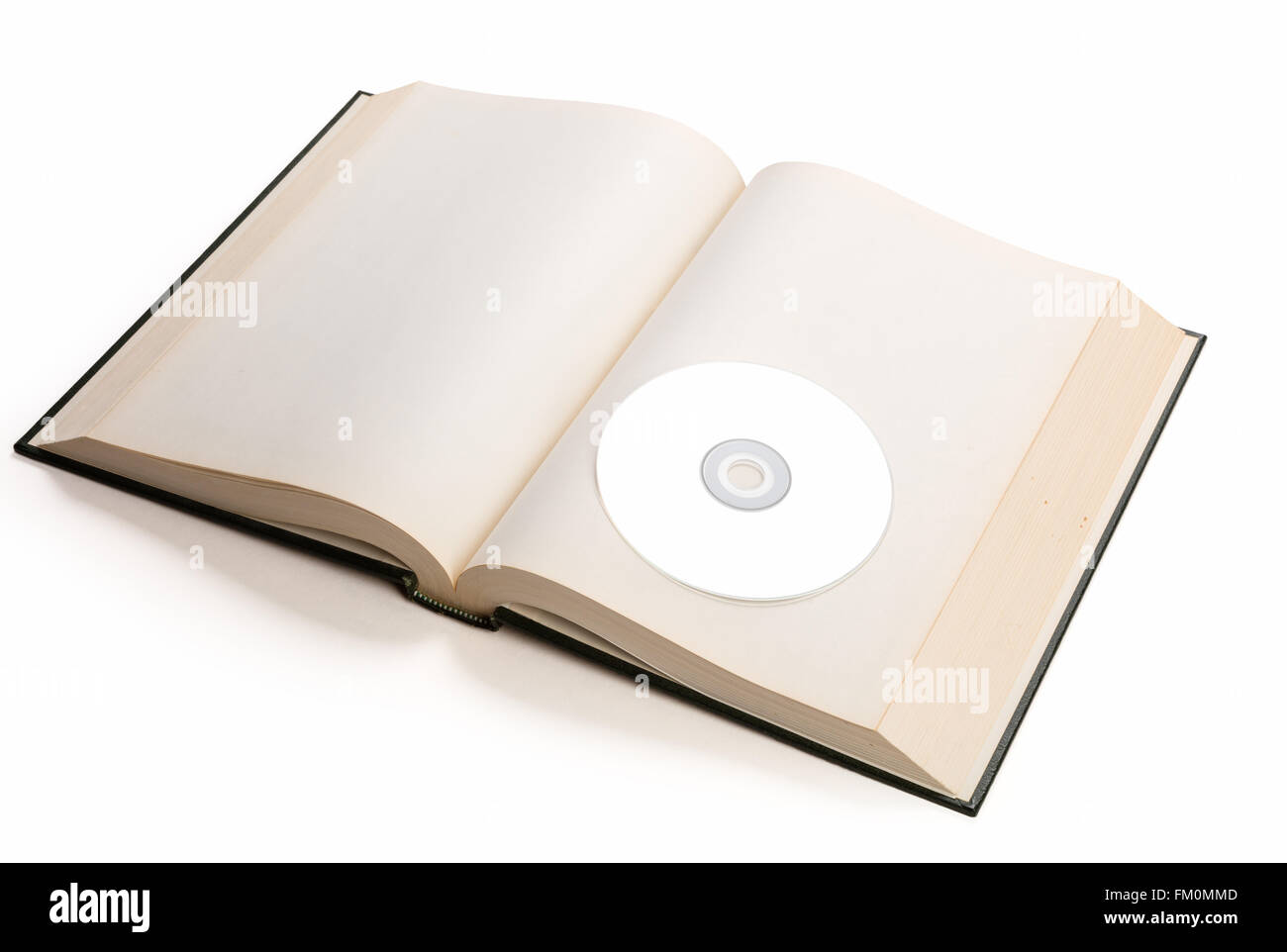 open book and compact disk, concept of digital information Stock Photo ...