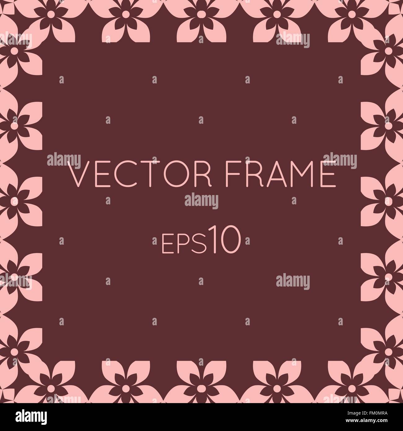 Vector square flower frame for text, images, monograms, photo frames ...