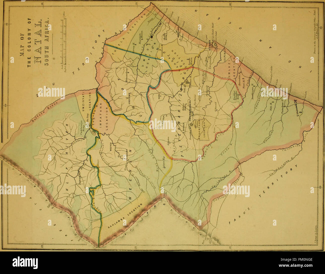 Map of the colony of natal hi-res stock photography and images - Alamy