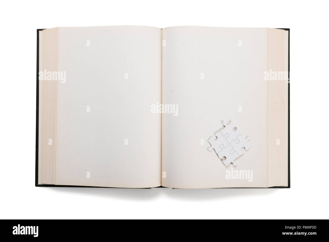 open book and puzzle, concept of solution Stock Photo - Alamy