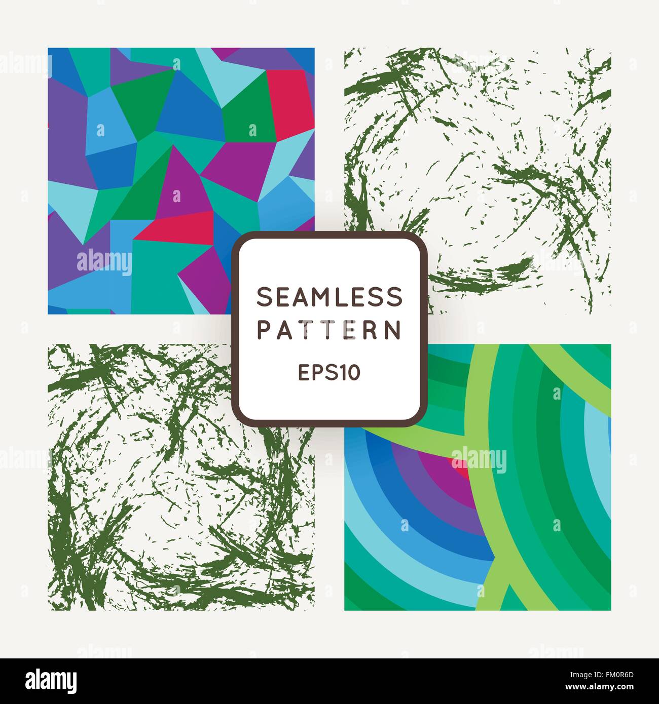 Set of vector seamless patterns of polygons and circles Stock Vector ...
