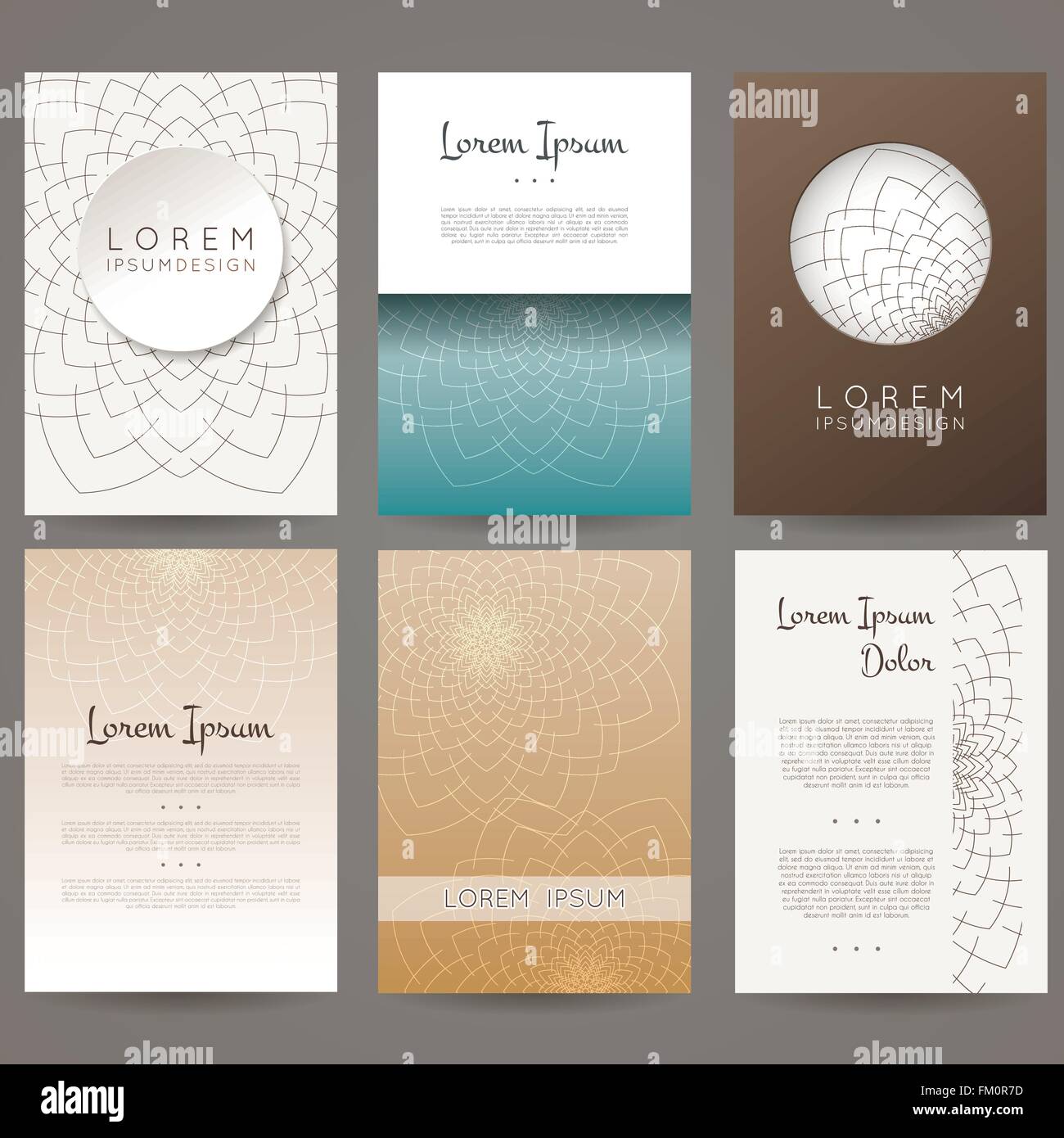 Set of vector design templates. Brochures in random colorful style ...