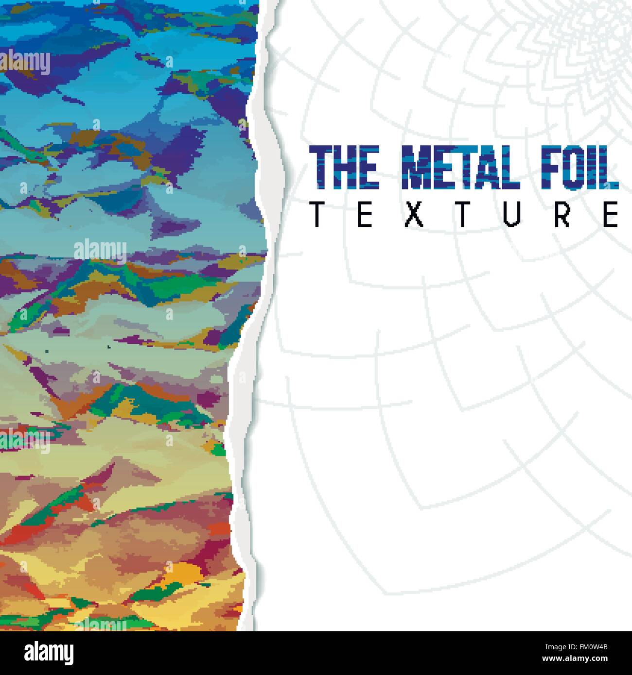 Vector background of crumpled torn paper with floral circular pattern ...