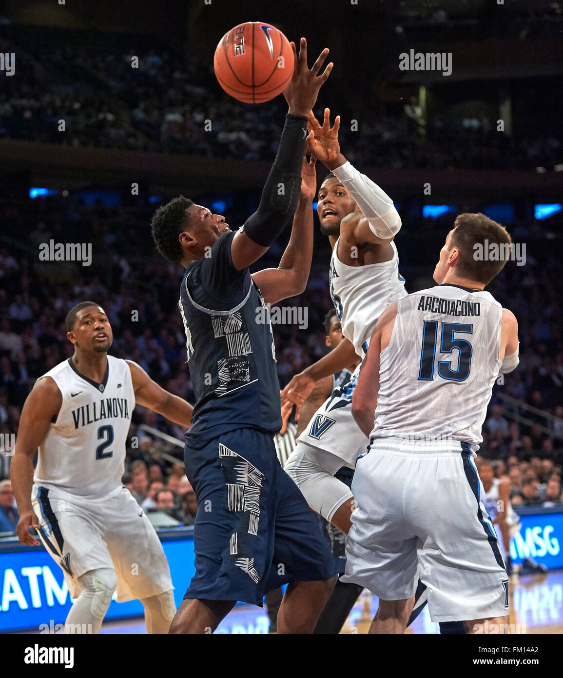 New York, New York, USA. 10th Mar, 2016. Georgetown's forward Marcus ...